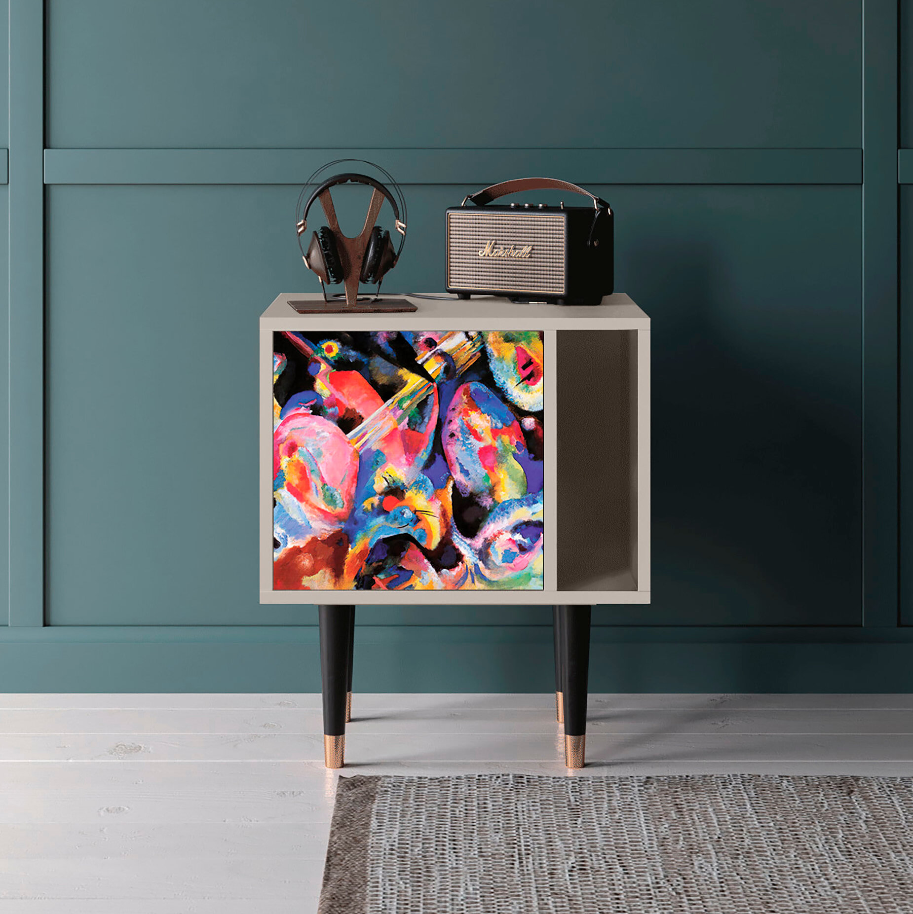 Прикроватная тумба - STORYZ - S2 Kandinsky, Размер - 58 x 69 x 48 см, Цвет - Сатин