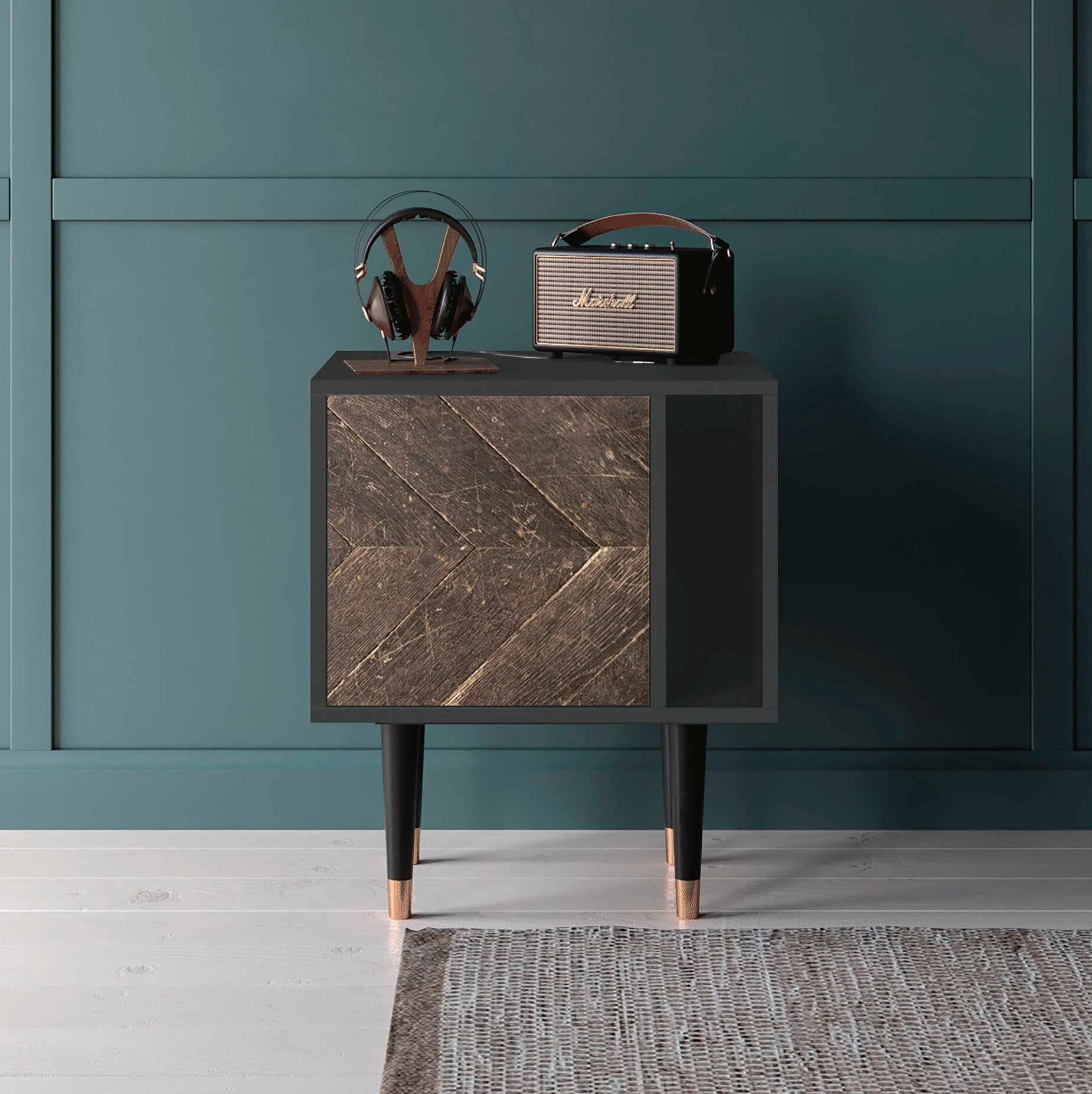 Прикроватная тумба - STORYZ - S2 Wise Tree, Размер - 58 x 69 x 48 см, Цвет - Антрацит