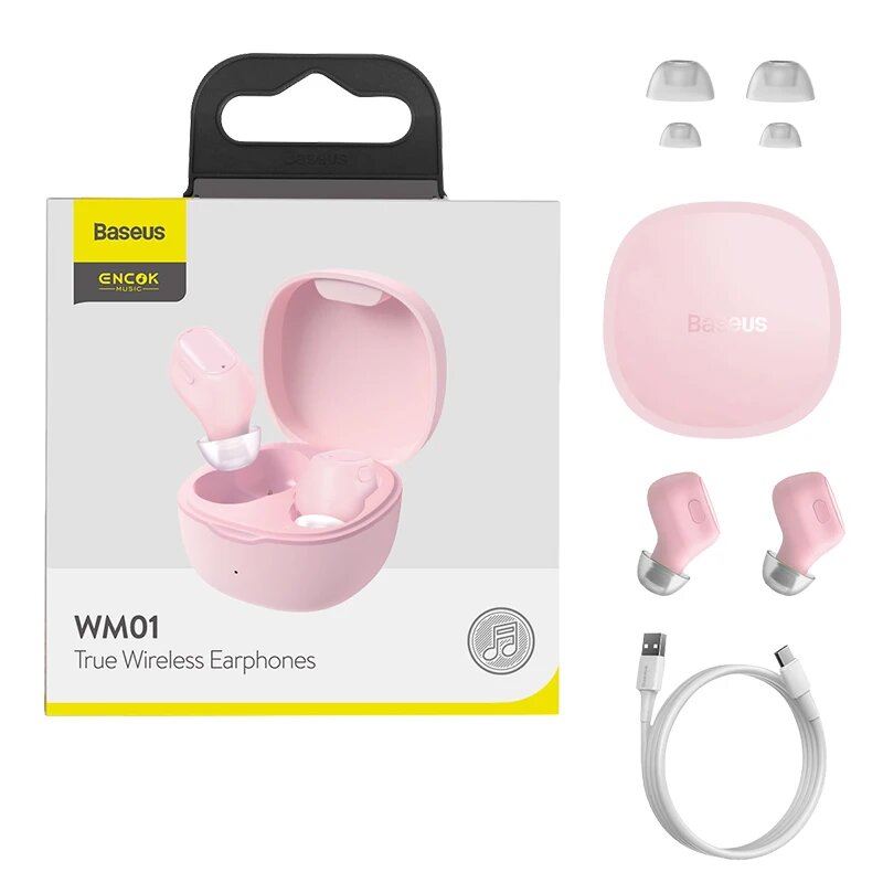 Baseus WM01 беспроводные наушники Розовый, Pink