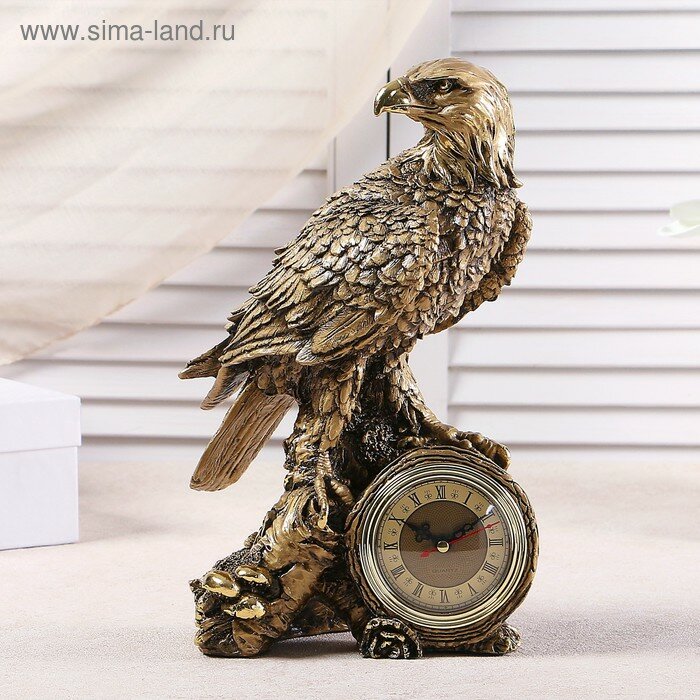 Часы настольные интерьерные каминные "Орел", h-31 см, d-7 см