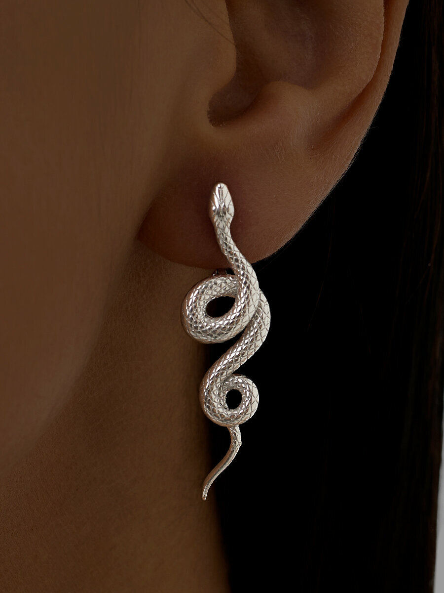 Серьги с подвесками, серебро, 925 проба, родирование