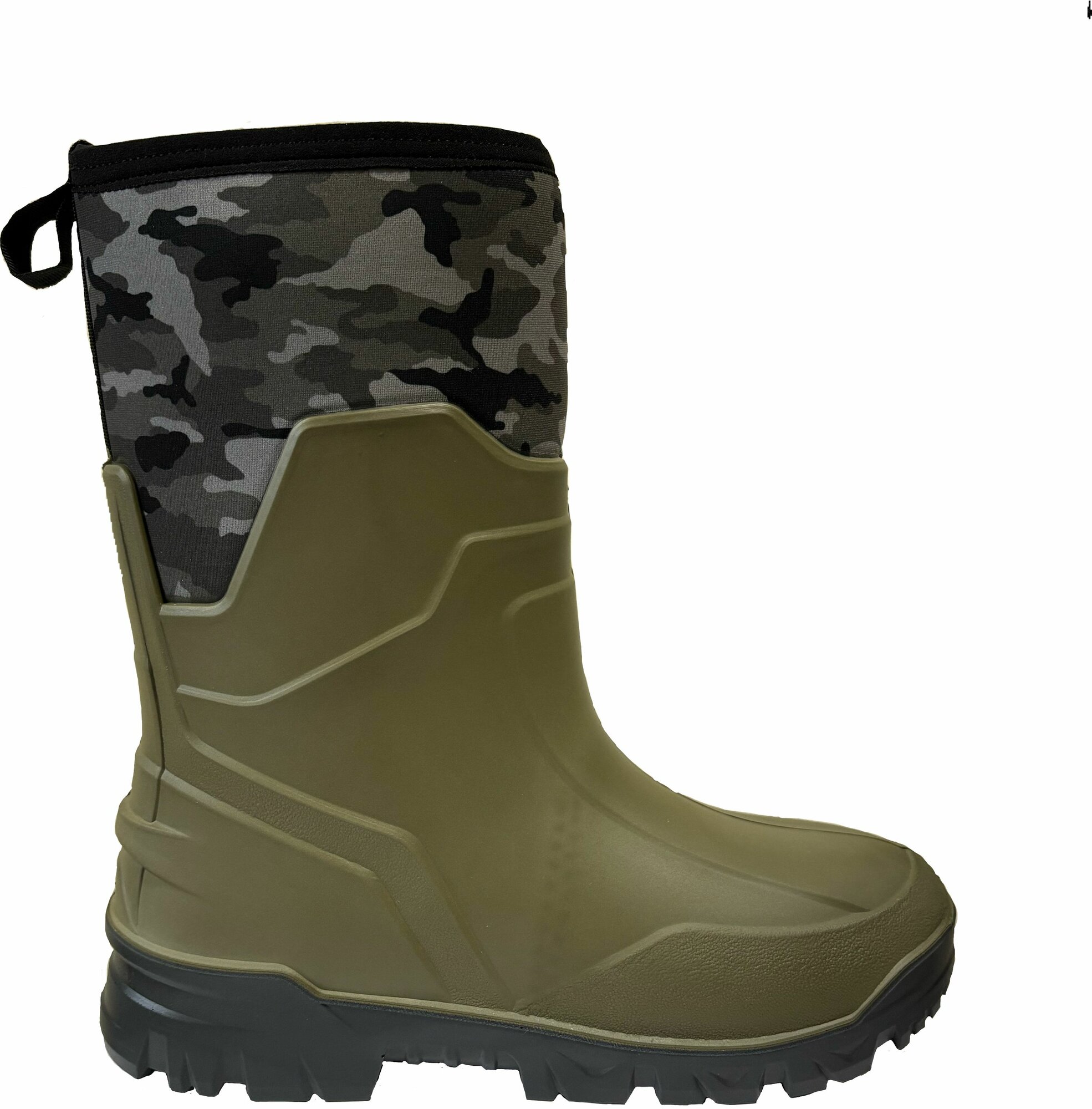 Сапоги барс Байкал р.45 (-15) полиуретан, верх неопрен цв. КМФ