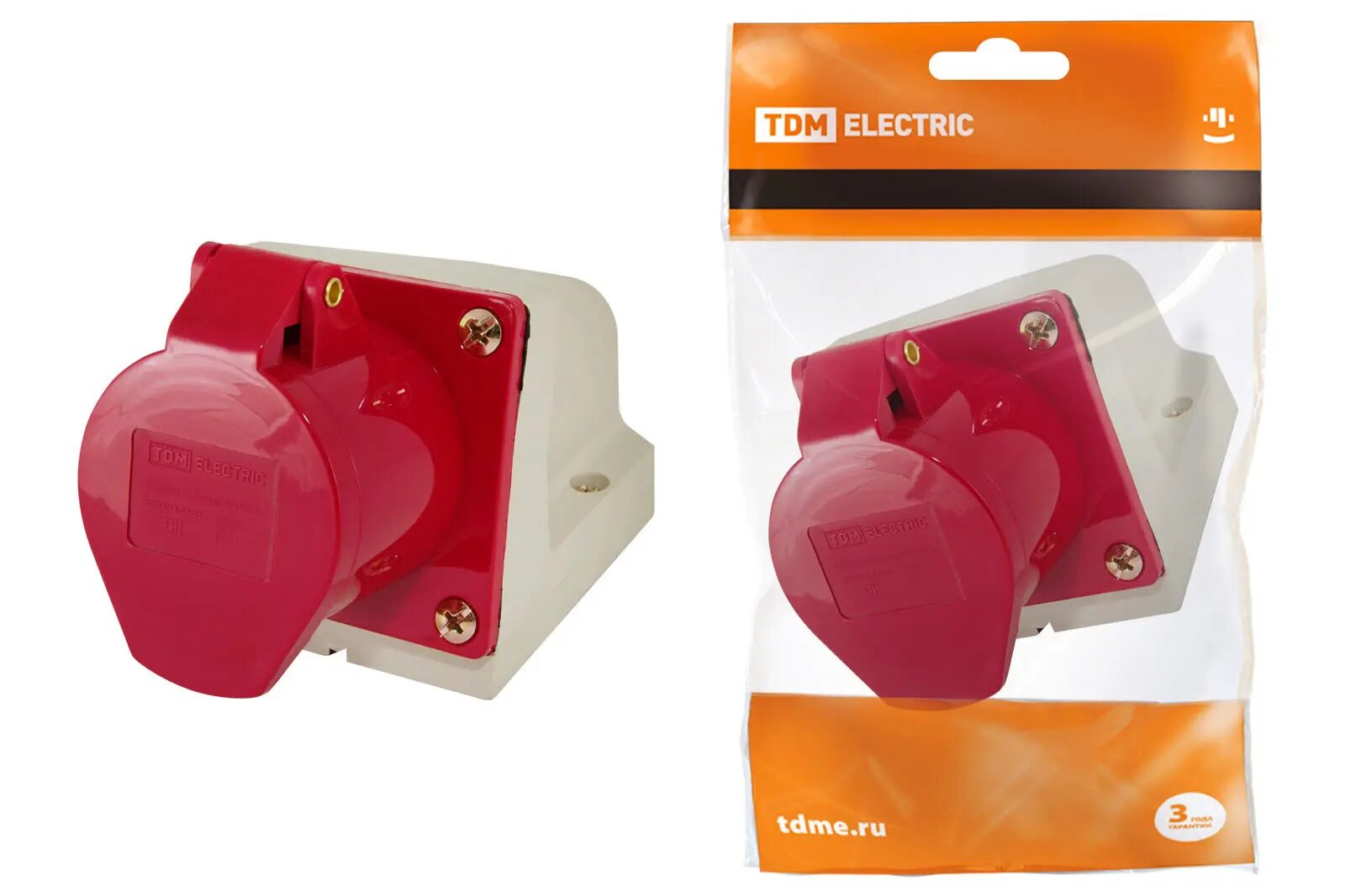 Розетка 115 стационарная 3P+РЕ+N 16А 380В IP44 TDM {SQ0602-0003} 1 шт