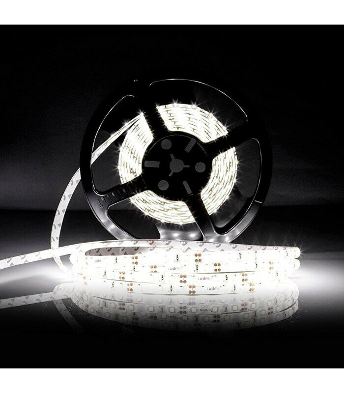 Светодиодная лента SMD3528, IP65, 12 вольт. Катушка 5 метров. Цвет свечение: Холодный белый