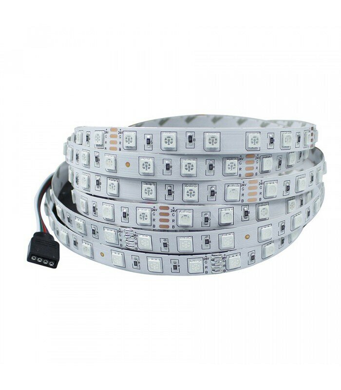 Светодиодная лента SMD 5050 24 В. Цвет: RGB, IP33. Катушка 5 метров.