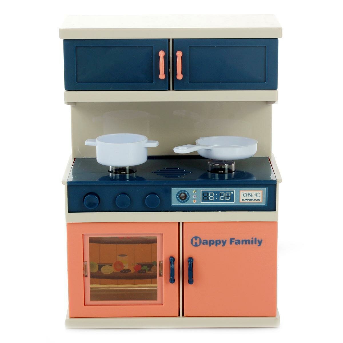 Игрушечная плита "Happy Family" с подсветкой и звуком, 15см, пластик, 2 конфорки, для детей 3+