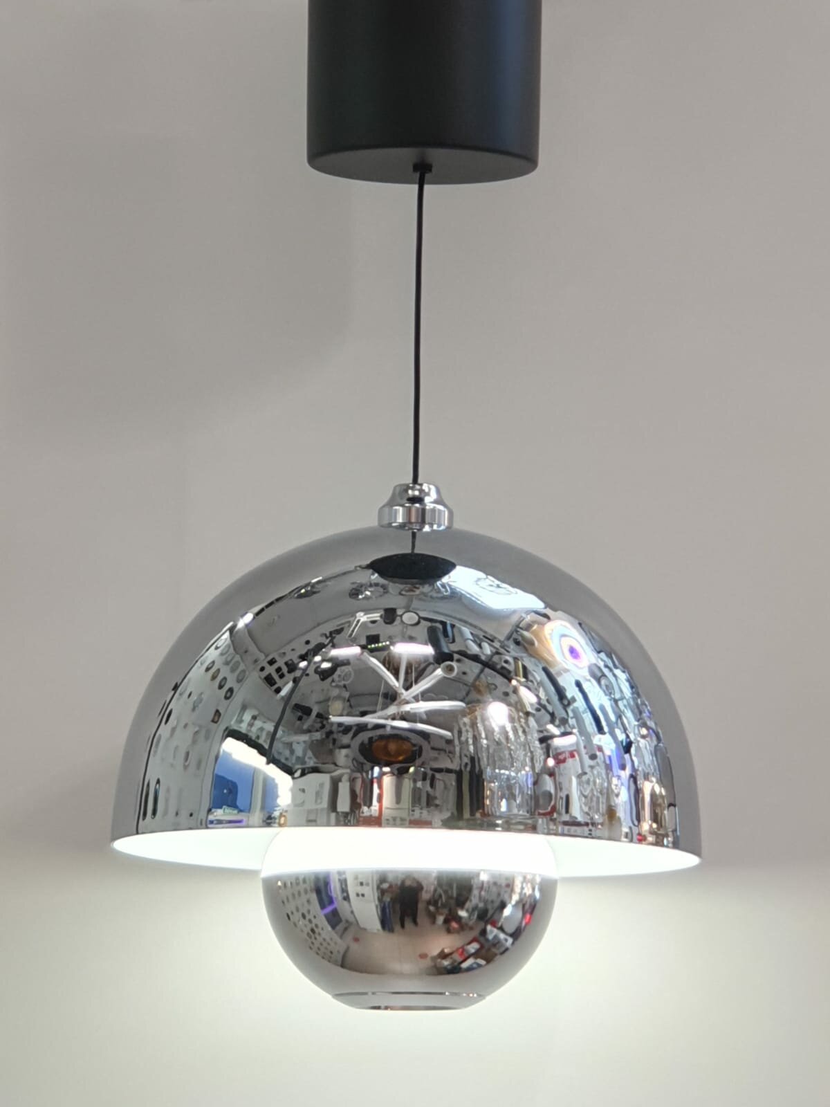 Подвесной светильник 10 вт, хром с подъемным механизмом до 2 метров , 4000 К