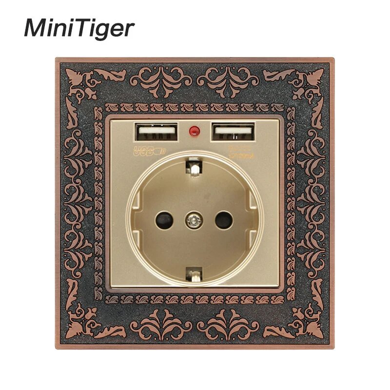 Розетка Minitiger USB Gold Socket 16А — фото 1
