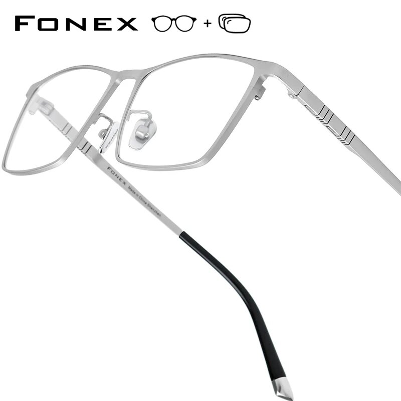 Мужские очки FONEX Silver, фотохромные антибликовые линзы 1.61