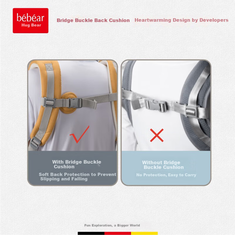 Bébéar Baby Carrier Multifunctional Front and Back Carry Waist Stool C11 with Gift Box - Lotus Pink