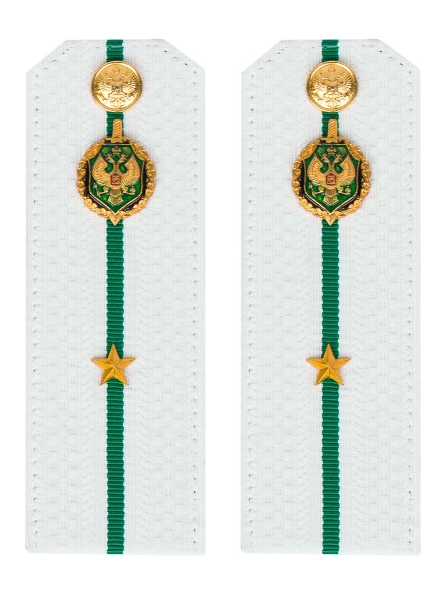 Погоны Пограничной службы Пс Фсб Картон белые звание Младший лейтенант 14х5см