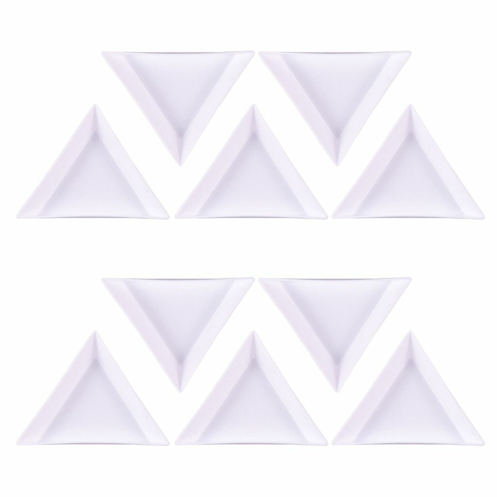 Набор из 10 прочных пластиковых лотков для алмазной живописи, Белый