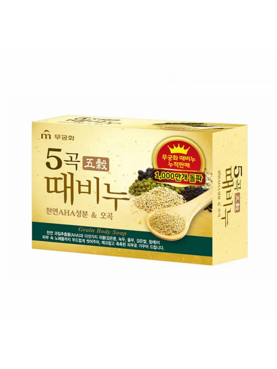 Мыло-скраб MUKUNGHWA "Five Grains", увлажняющий эффект, для лица, 100 г