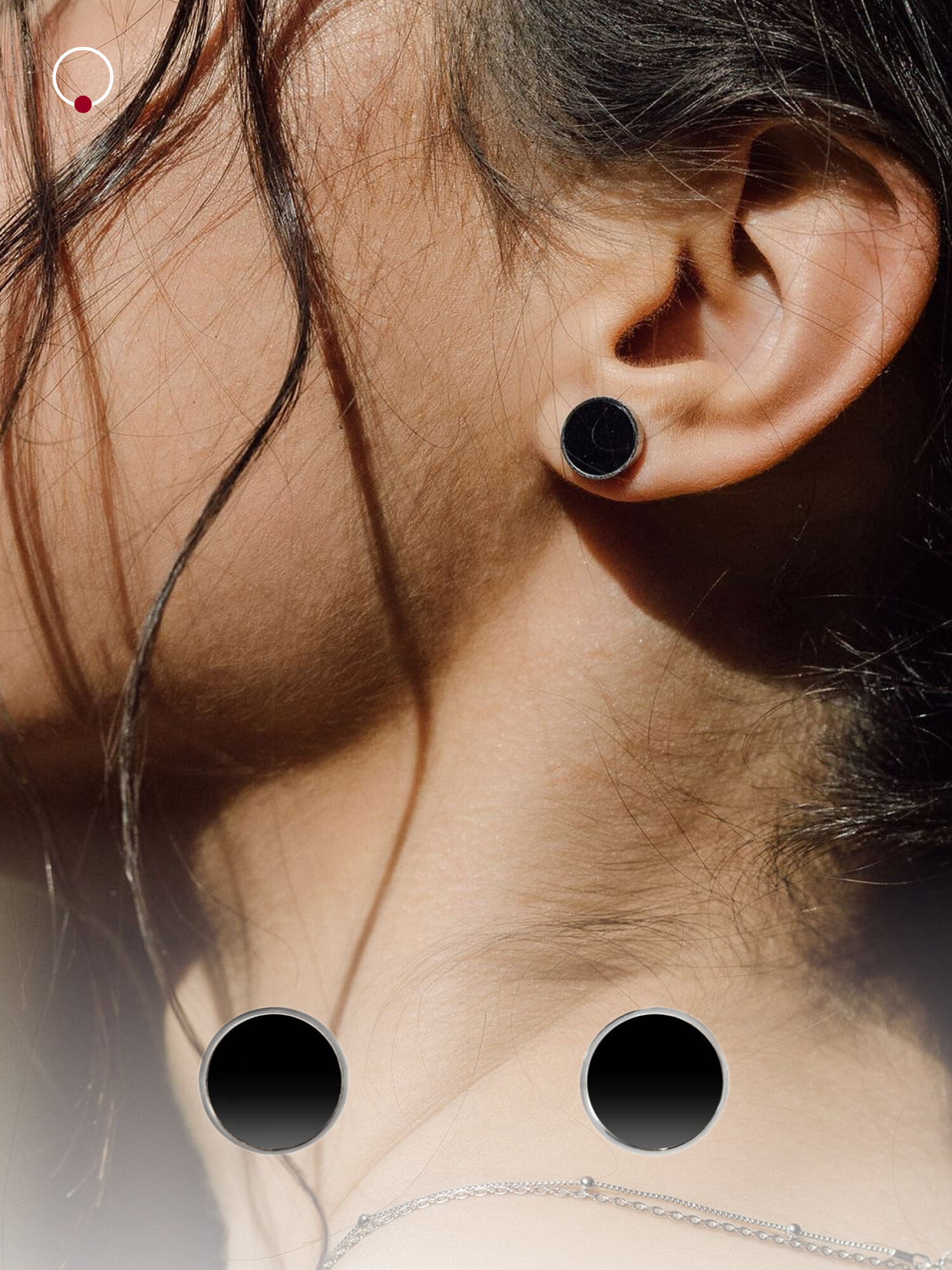 Серьги пусеты, эмаль