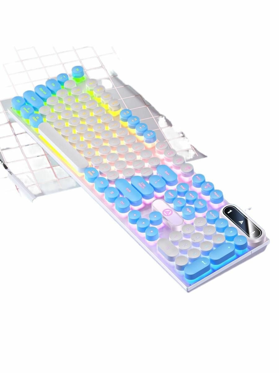 Механическая Клавиатура Yindiao K600 Игровая С RGB Подсветкой, Проводная, Панк-Дизайн С Комбинированной Расцветкой, Ударопрочный Корпус, Для PUBG/CS