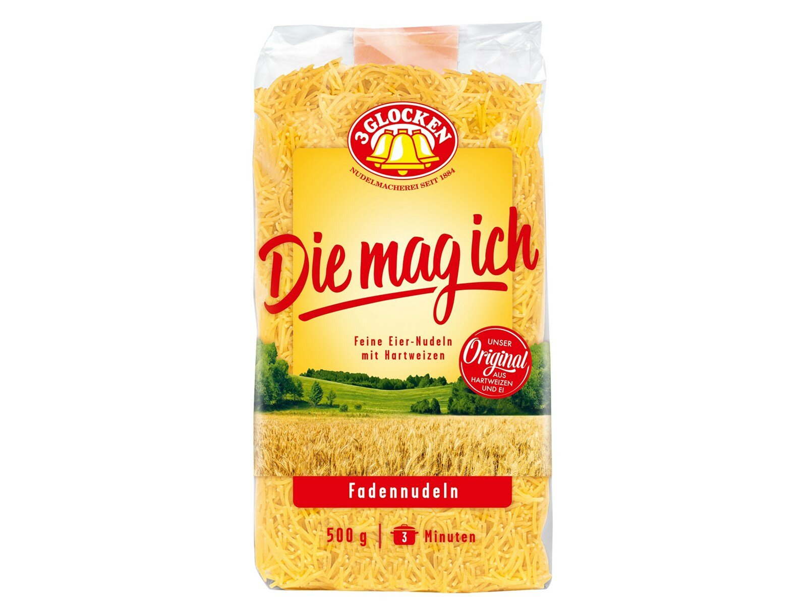 Макароны вермишель 3 Glocken Die mag ich Fadennudeln, 500г