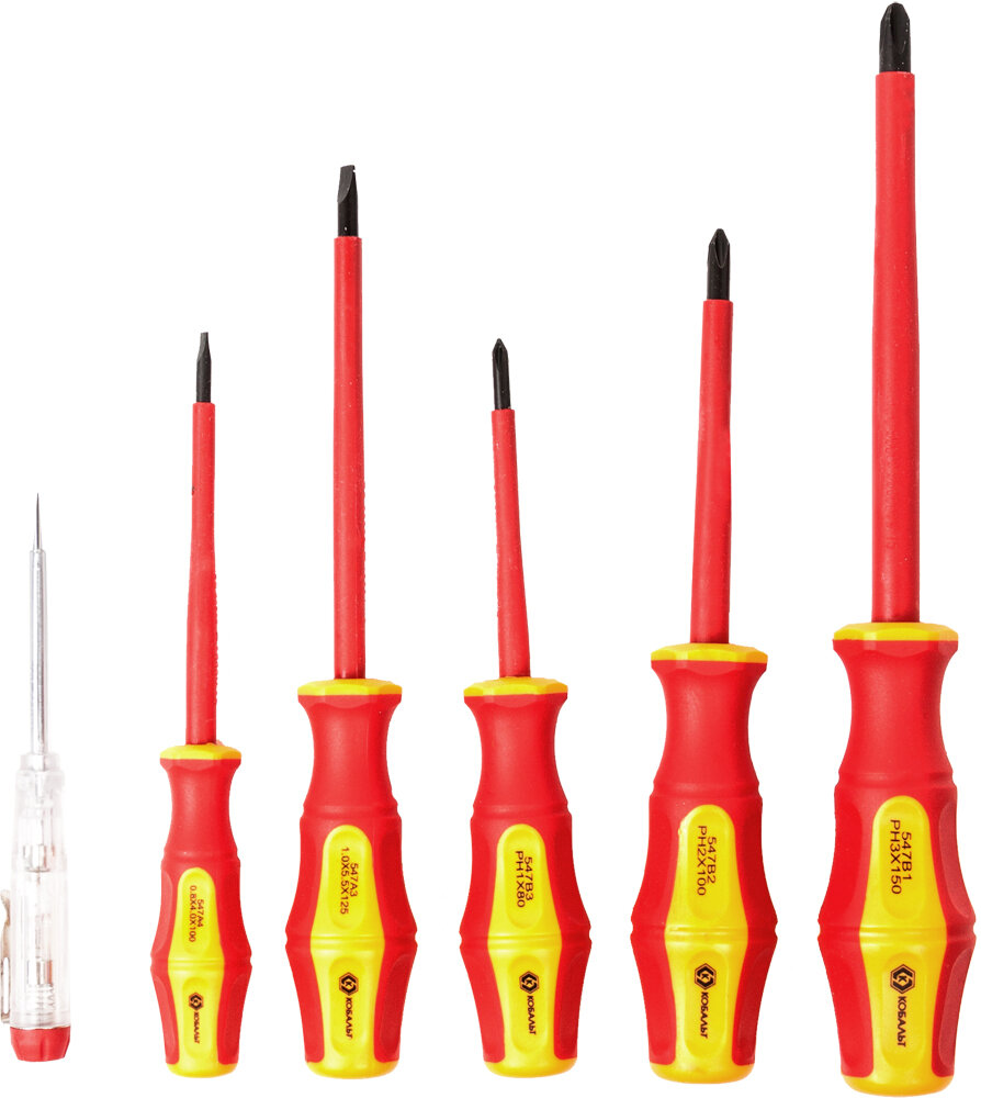Набор отверток диэлектрических кобальт Ultra Grip CR-V (6 шт.) коробка 646-522