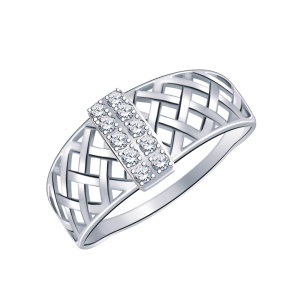 Кольцо, серебро, 925 проба, фианит