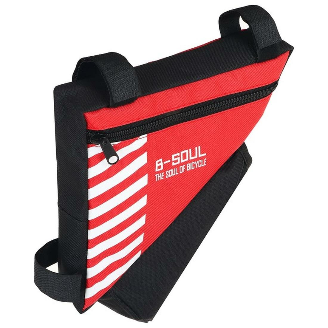 Велосумка подрамная с отсеком для бутылки, цвет красный/черный