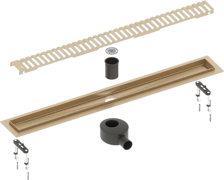 Душевой трап (лоток) Timo Drain Systems DS230106/17 600 вставка lines, золото матовое