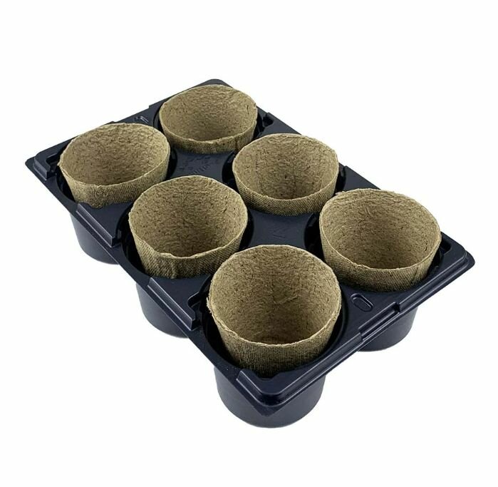 Торфогоршки для рассады ГазонCity с поддоном 6 шт