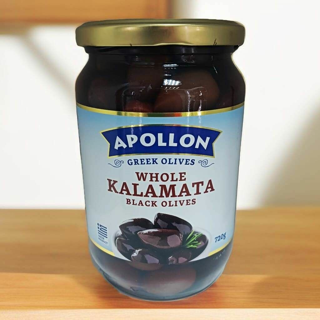 Оливки Kalamata Apollon c косточкой, зеленые, 720г, Греция