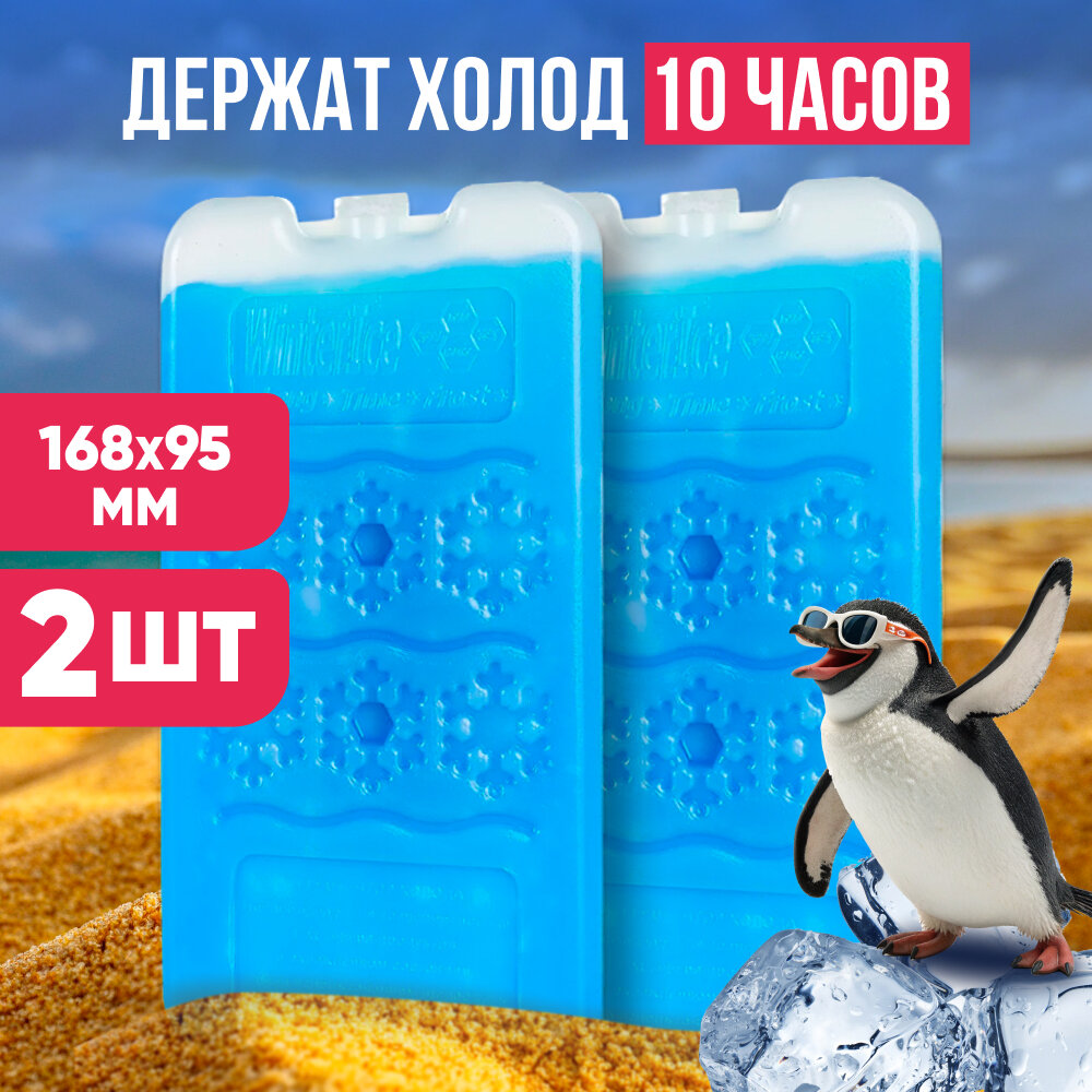 Аккумулятор холода 168*95*20мм, 2 шт, хладоэлемент портативный гелевый для термосумки