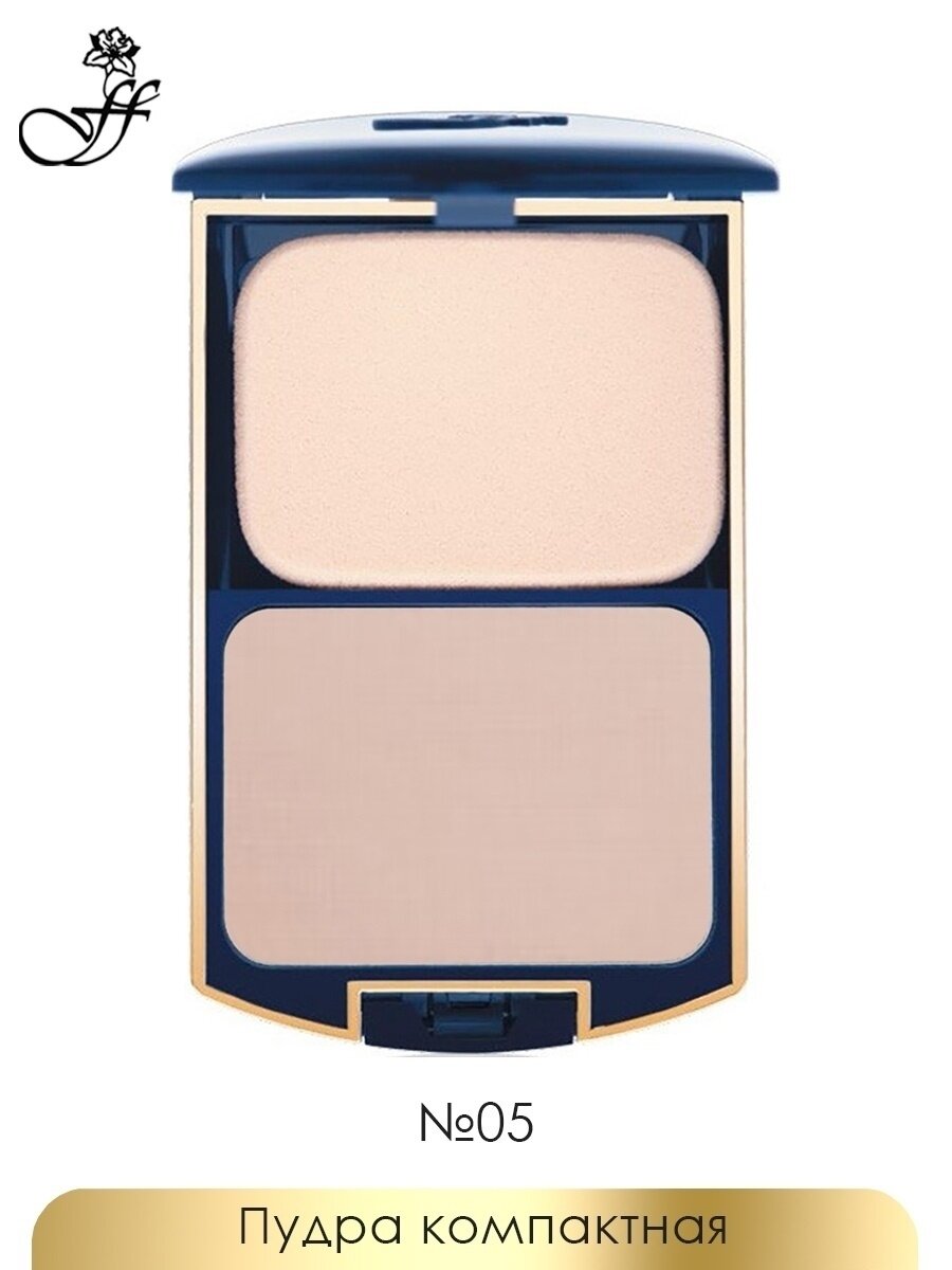 Компактная пудра FFleur ТК-12, №5, "Загар", для всех типов кожи, с зеркалом