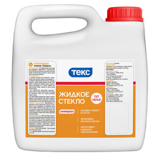 Жидкое Стекло Натриевое Текс Универсал 5кг для Гидроизоляции, Приготовления Водостойких, Жаростойких, Кислотостойких Бетонов.