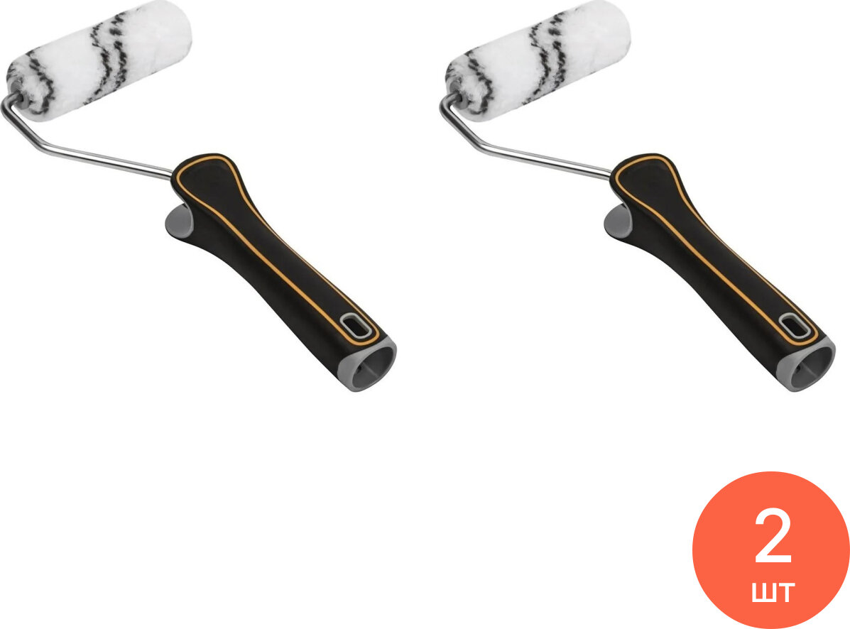 Валик малярный Rollingdog / Роллингдог из полиамида, ворс 12мм, диаметр 10мм, длина 100мм / ручной инструмент (комплект из 2 шт)