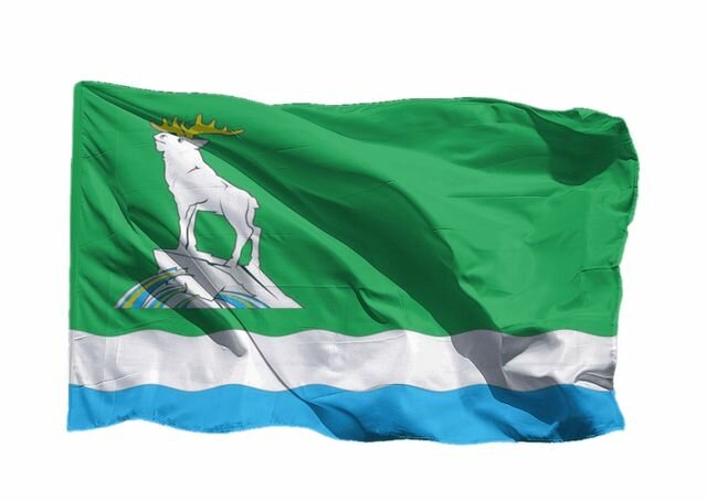 Флаг Нижнесергинского муниципального района на шёлке, 70х105 см - для ручного древка