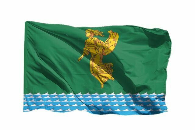 Флаг Ангарска на сетке 100х150 см для уличного флагштока