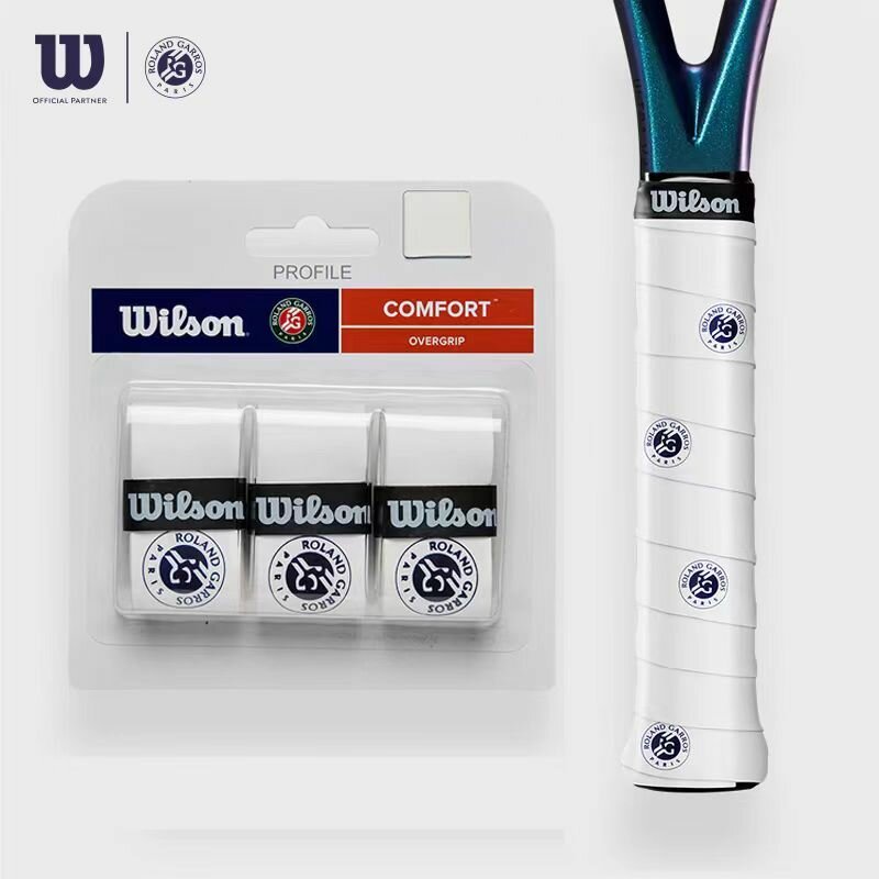 Наматывающие устройства для теннисных ракеток Wilson Pro Overgrip, новый набор намоток 2024 года, упаковка из 3 штук, белые.