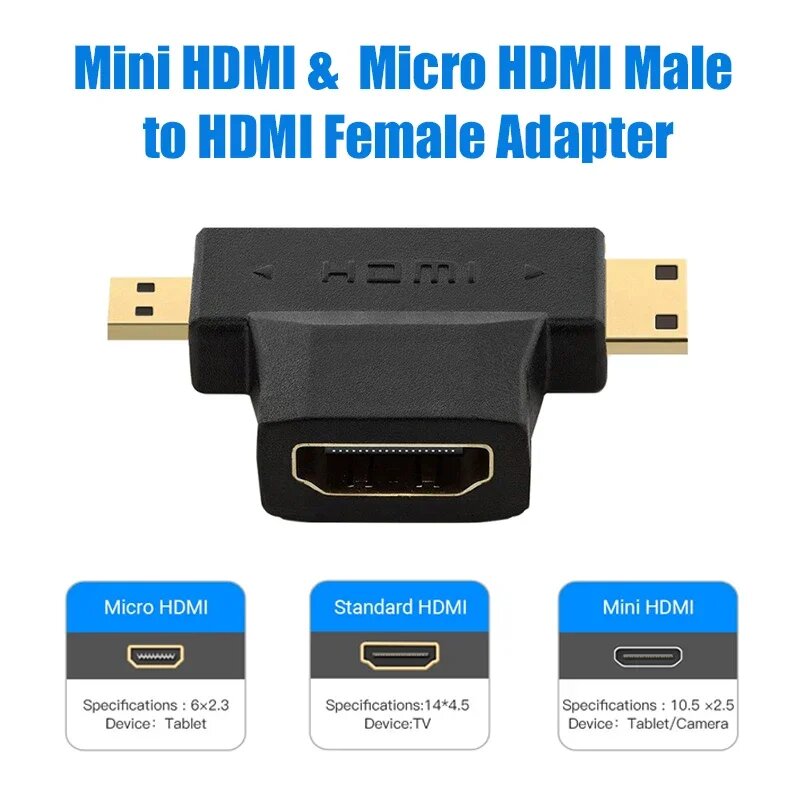 Micro HDMI Mini HDMI в HDMI-переходник-переходник HD-разъем «папа-мама»