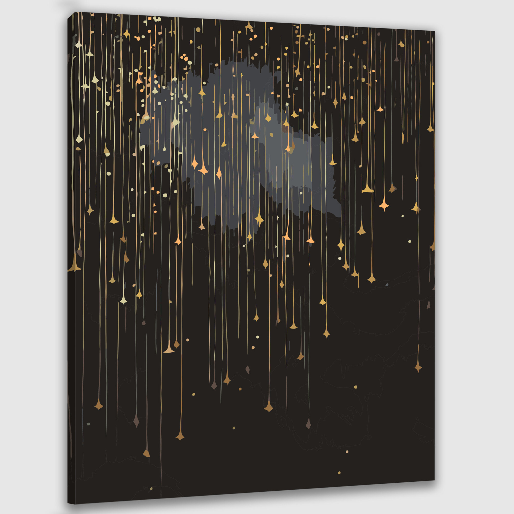 Картина по номерам 40x50 см, искусство, смешанная техника, созвездие звезд, тонкие нити, завораживающий эффект, свет