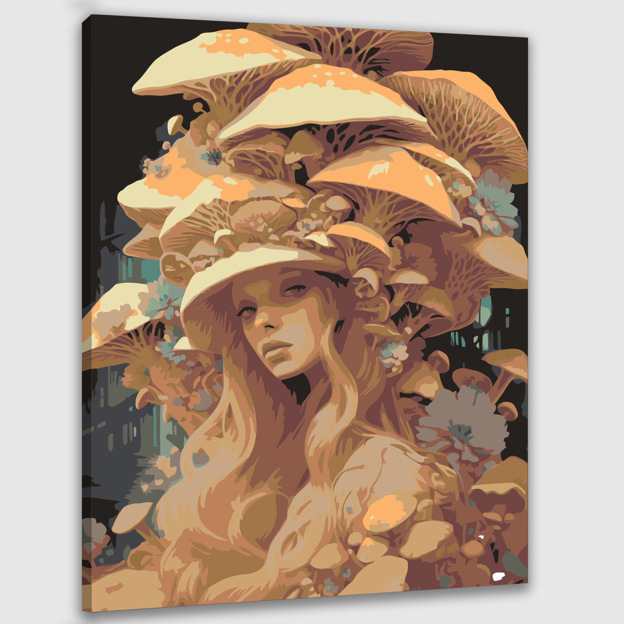 Картина по номерам 40x50 см, море, пляж, пальмы, закат, океан, волны, солнце, небо, песок, пейзаж