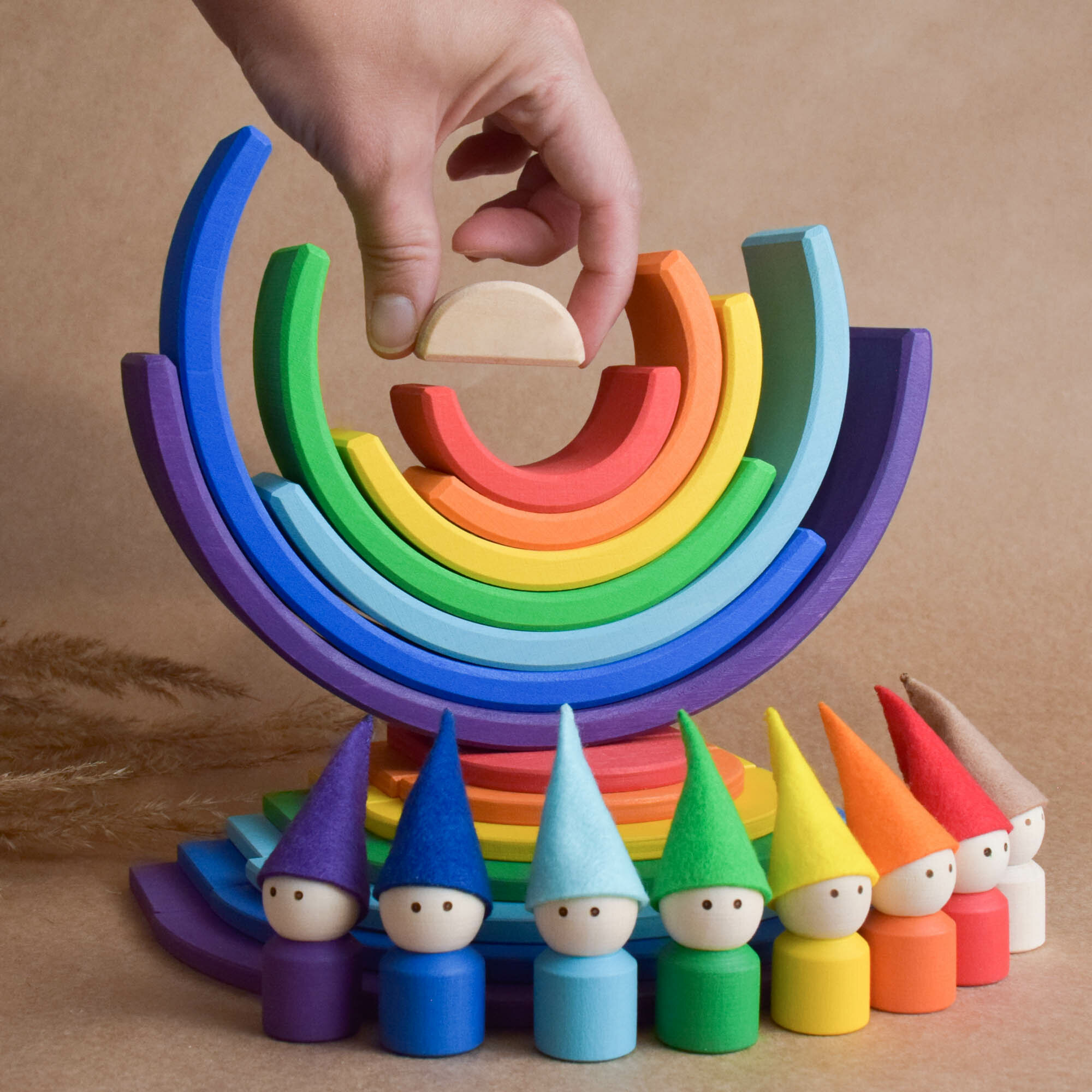 Деревянный Конструктор для Мальчиков Детский Крупный Радуга