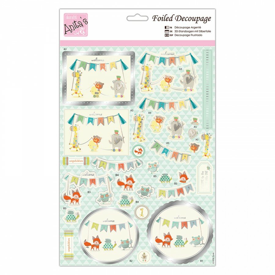 Бумага фольгированная с высечкой для создания объемных композиций Welcome Home А4 (21,0 х 29,7 см) DOCRAFTS ANT169745