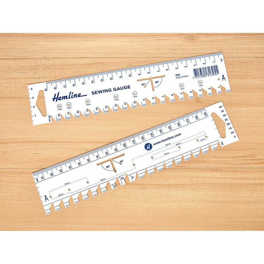 Пластиковая линейка - шаблон для припусков 21 х 4,5 см натуральный HEMLINE 268