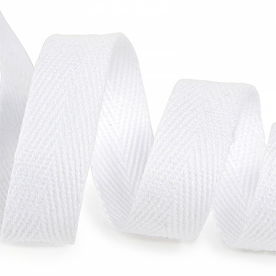 Тесьма киперная 20 мм хлопок 2,5 г/см TBY. CT20101 цв. F101 белый уп.50м