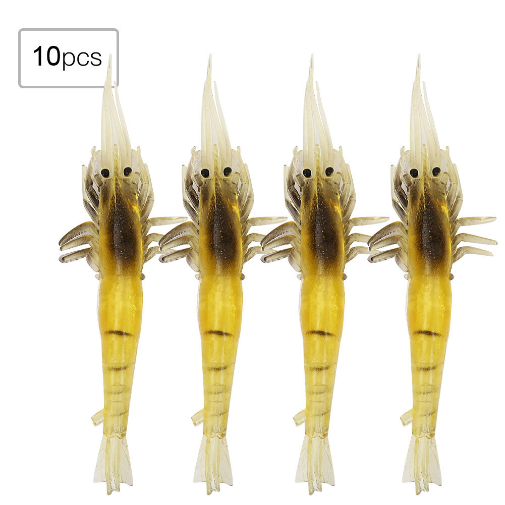 10 шт. мягкие пластиковые приманки для ловли креветок, искусственные приманки, аксессуары для снастей, реалистичные приманки для морской пресноводной рыбалки