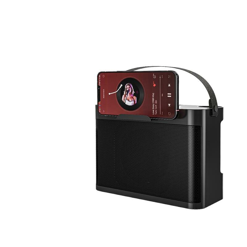 Музыкальный центр с караоке и Bluetooth, 2 микрофона, портативный для дома и вечеринок