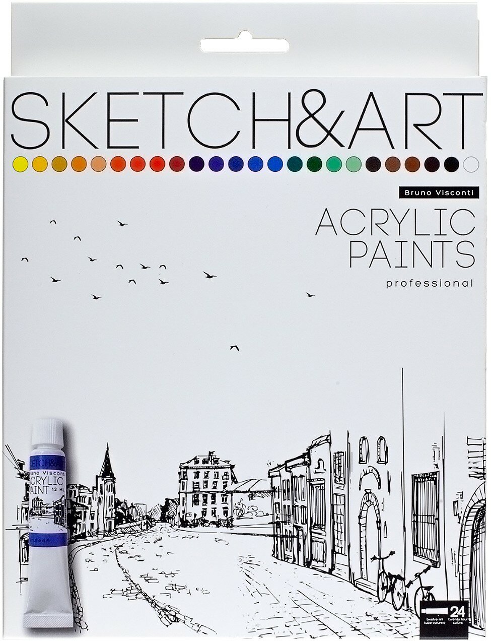 Краски акриловые Sketch&Art, 24 цвета, 12 мл