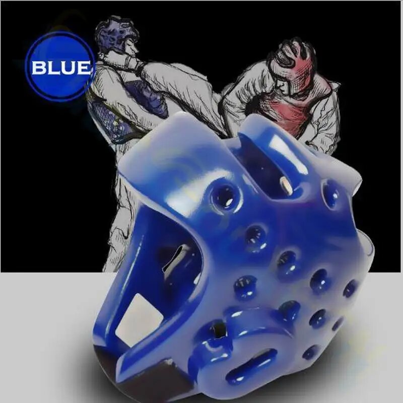 Защитный шлем для тхэквондо красный полиэстер Синий, L height 160-175CM, blue no face mask