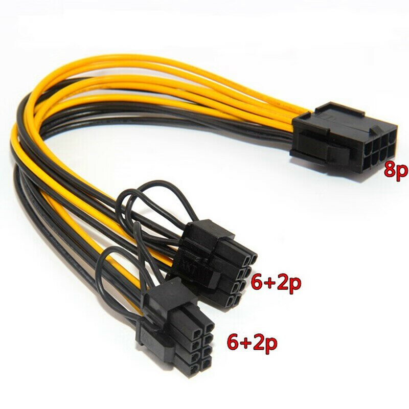 Liantuo Graphics Card Power Cable, Desktop Computer Case 8Pin to Dual 8Pin (2+6Pin) Power Supply Adapter Cable, 8P to Dual 8P (2+6P) Reverse Power Connection Cable