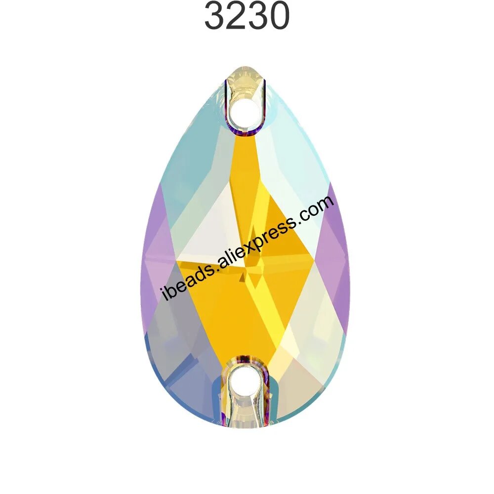 Кристалл Swarovski 3230, 12x7mm, Lt Topaz 226 SHIM