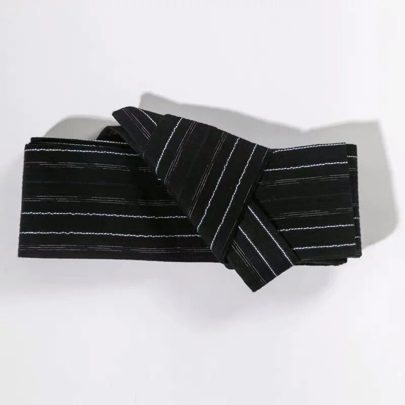 Женское традиционное японское кимоно Юката из хлопка Черный, 10