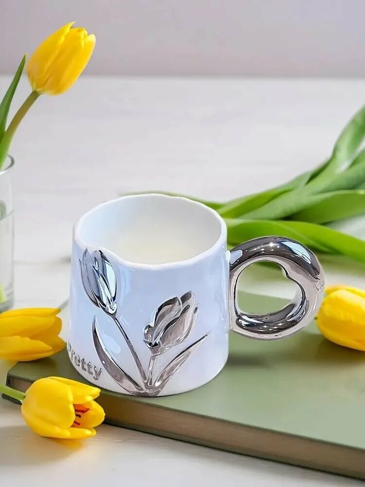 Кружка "Кружка на 8 марта с тюльпаном", 350 мл, 1 шт KL