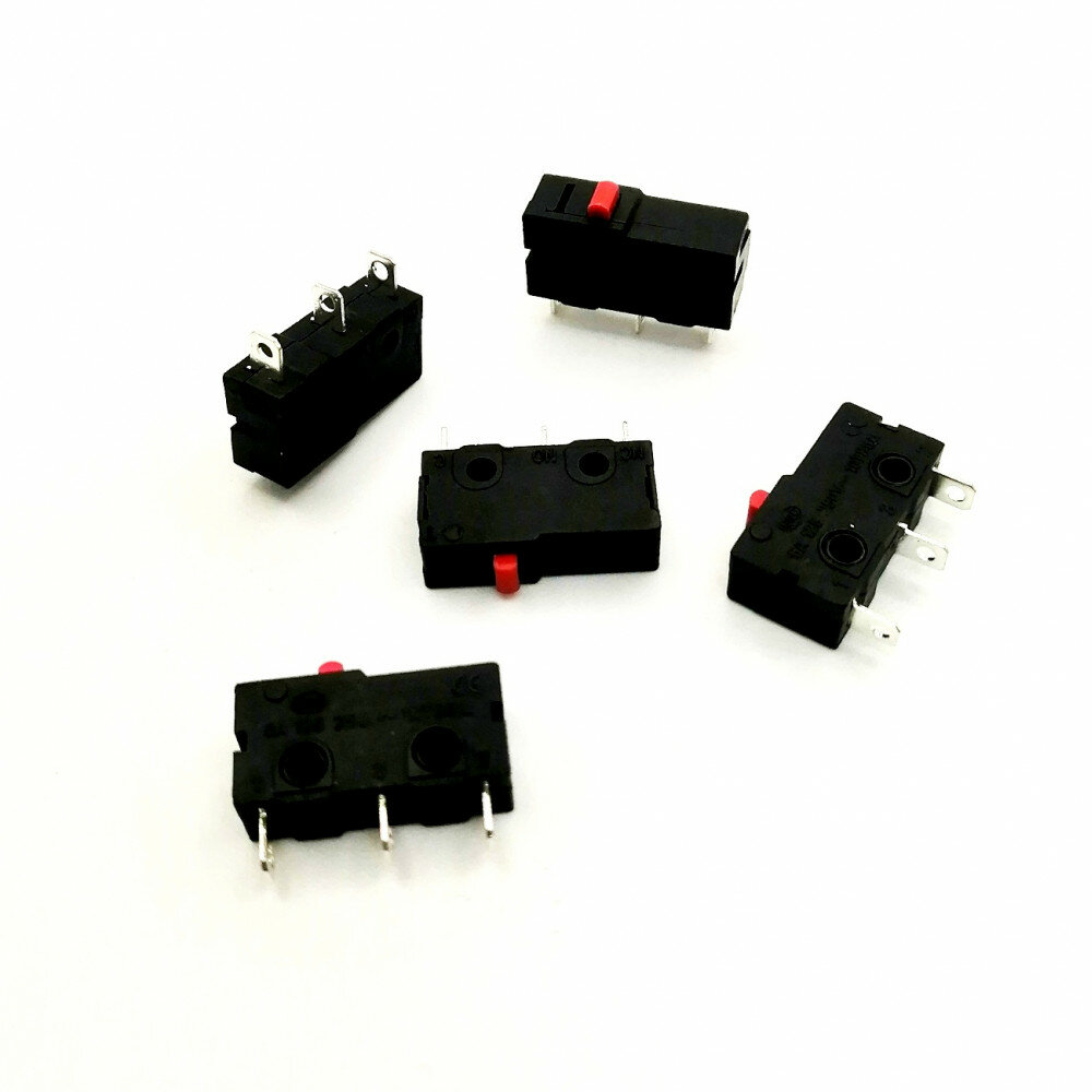 5шт, Микропереключатель KW11-AA1B 3pin 20*6*10мм черный 250V и ток 3A