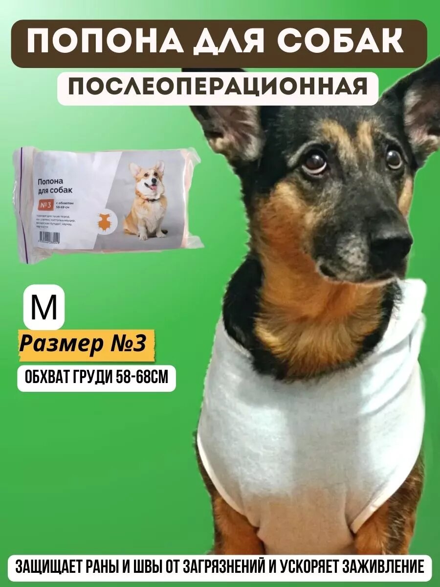 Попона AniMall №3, для собак и кошек, дышащая, регулируемая, послеоперационная, светло-зеленая